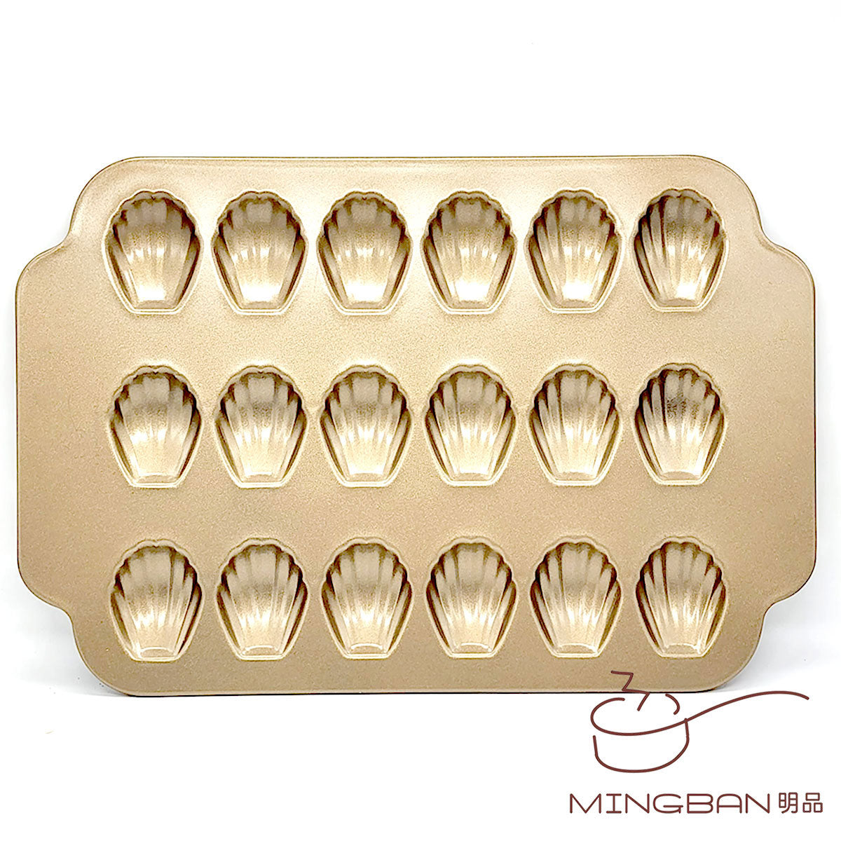 MINGBAN - 18 madeleine cake mold French shell baking tray (gold ...